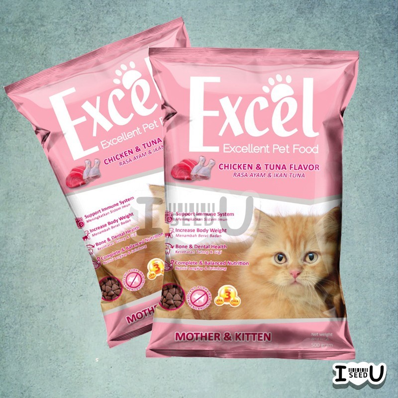 Jual excel mother&kitten 20kg isi(40/500g)rasa chicken&tuna | Shopee ...