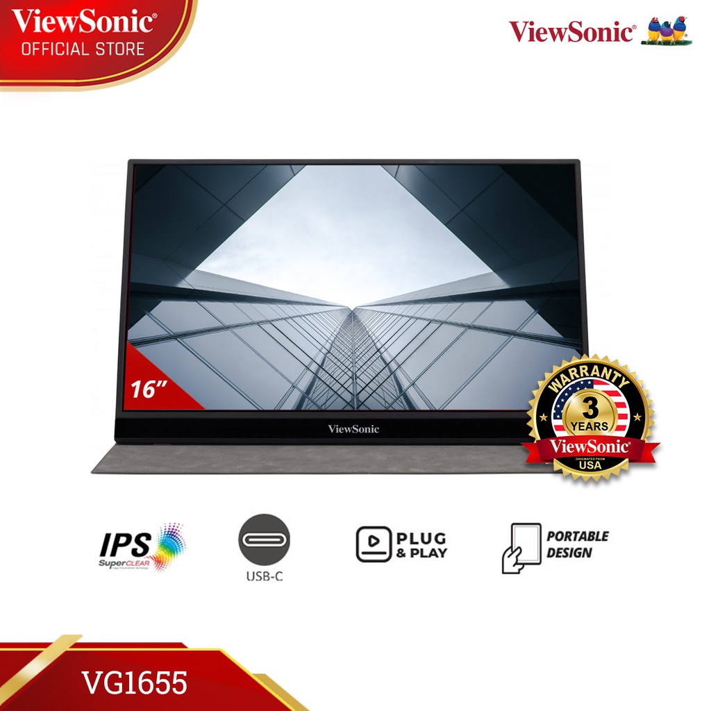 Jual ViewSonic VG1655 - 15.6" Portable Monitor | 1080p | USB-C | Mini ...