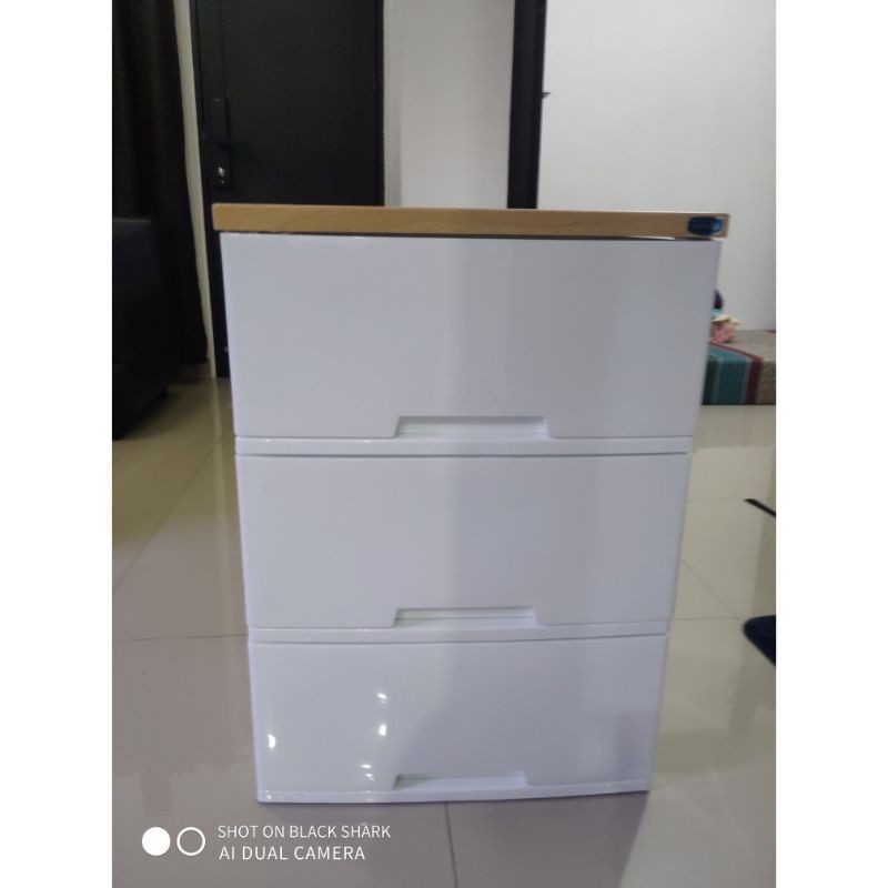 Rovega Lemari Kabinet Plastik Magnum CMG-330 3 susun Putih Polos ...