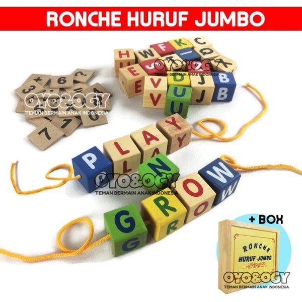 Jual Mainan Edukasi Anak Ronche Balok Huruf Jumbo Abjad Kapital Besar ...
