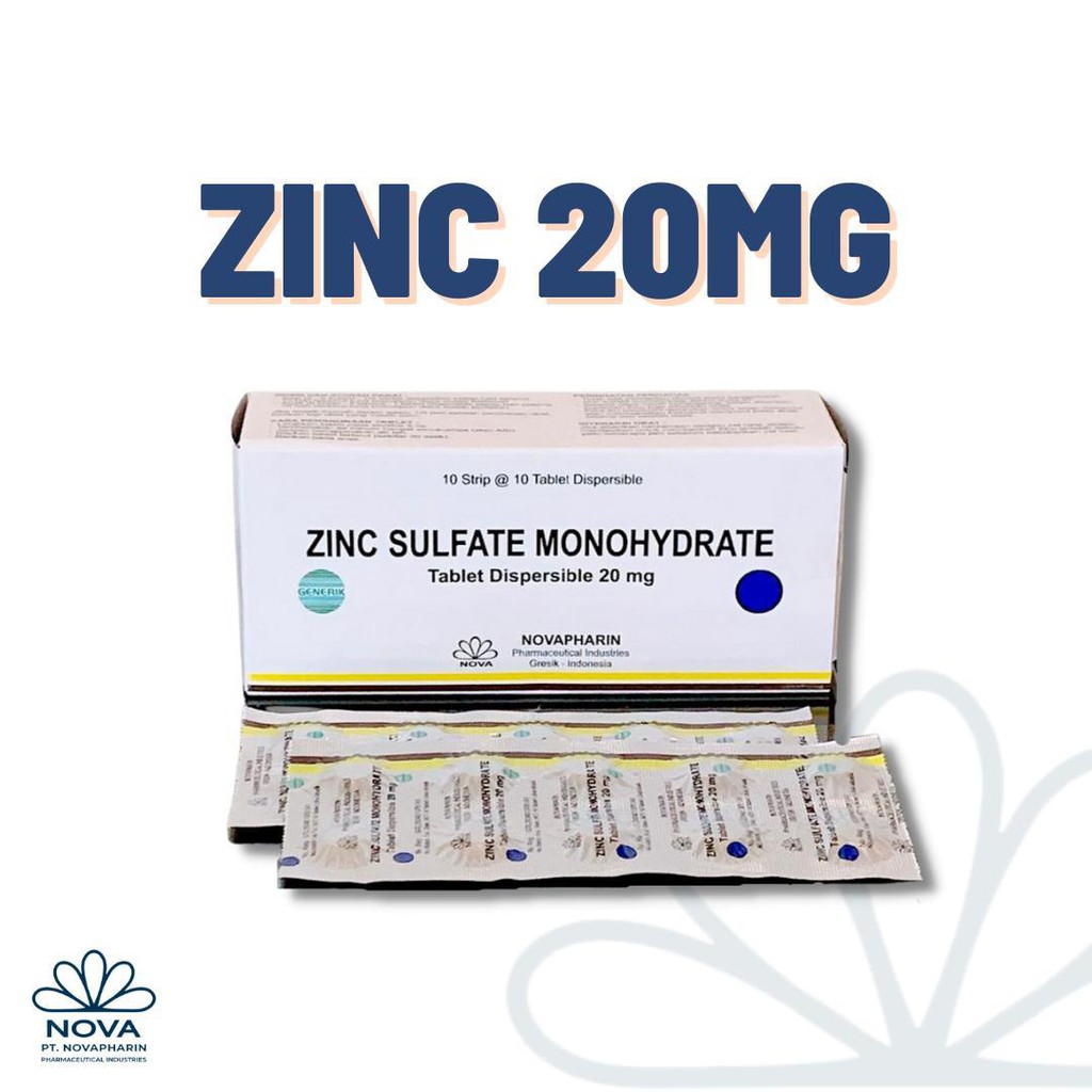 Jual Zinc Sulfate Monohydrate 20 MG - 1 STRIP 10 Tablet | Shopee Indonesia