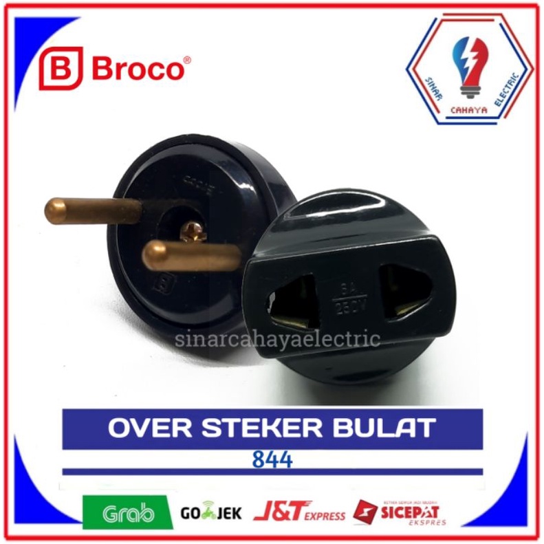 Jual BROCO Over Steker Bulat / Sambungan Colokan / Conversion Plug 844 ...