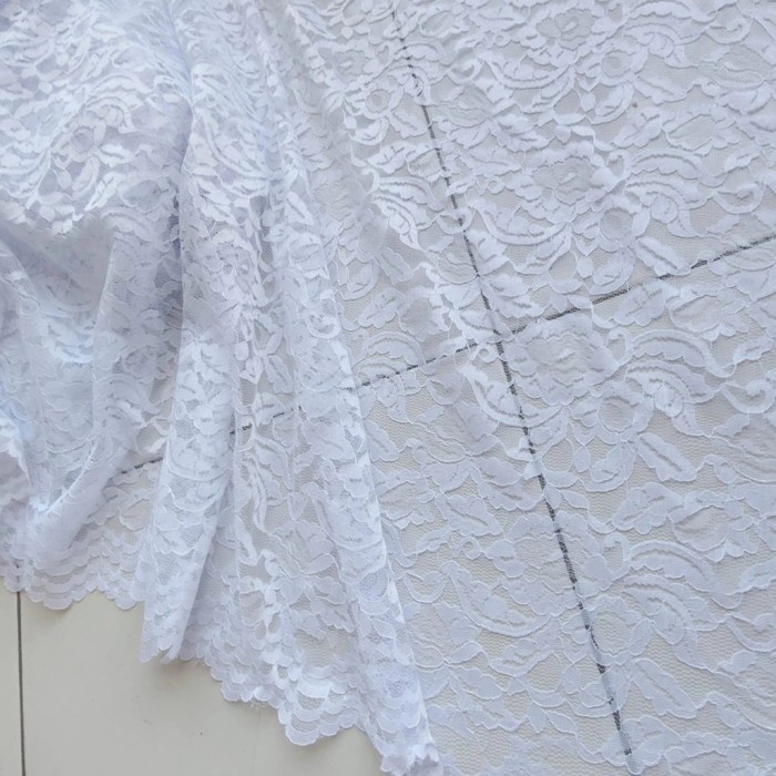 Jual Kain Kebaya Brukat Brokat Putih Bersih Tipis Halus Lebar 110cm per ...