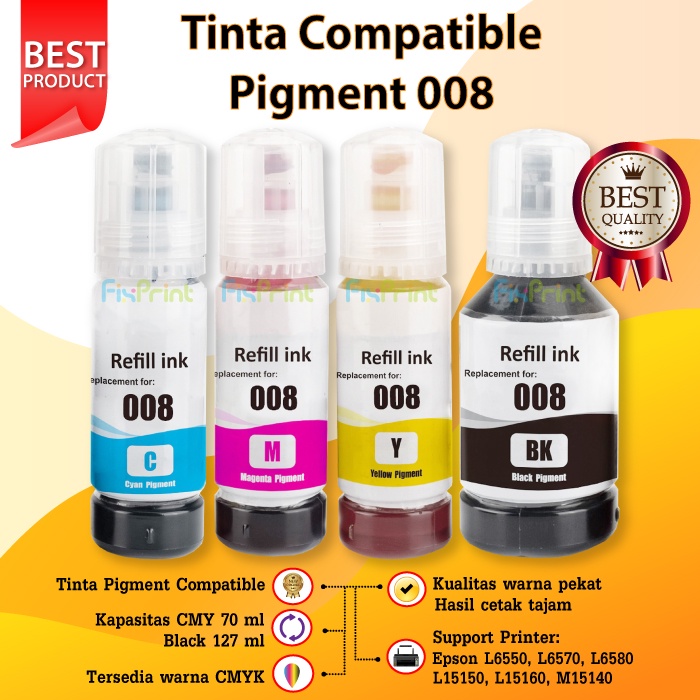 Jual Tinta Compatible 008 Printer Epson L6550 L6570 L6580 L15150 L15160 ...