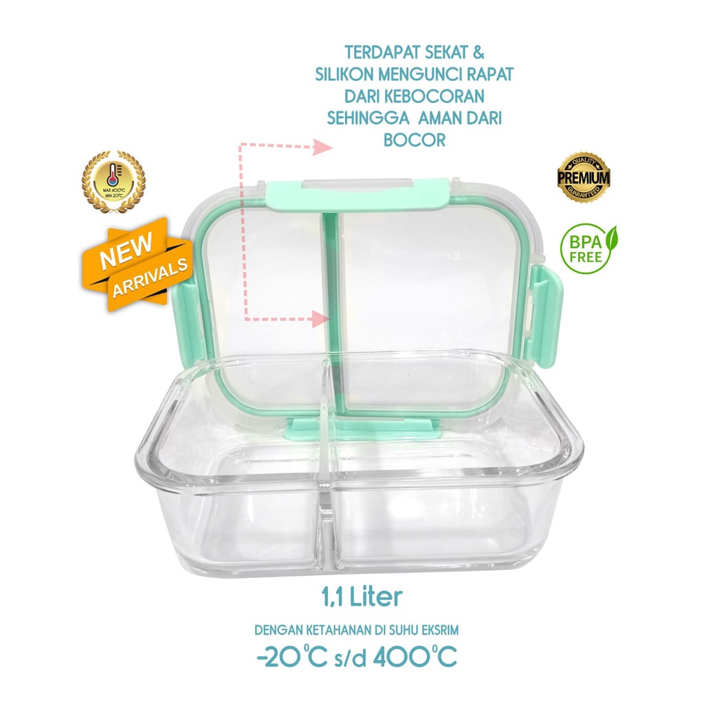 Jual New !!! Ciki Food Container 1 Liter Sekat Anti Tumpah + Free Ciki Milk Bag 200ml | Shopee ...