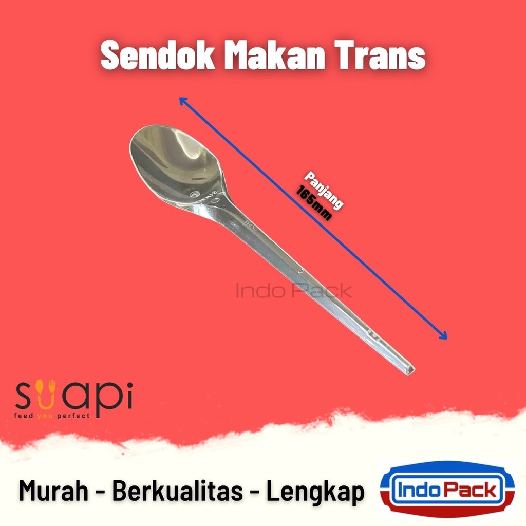 Jual Sendok Suapi Transparan / Spoon @100 Pcs / Sendok Makan Plastik ...