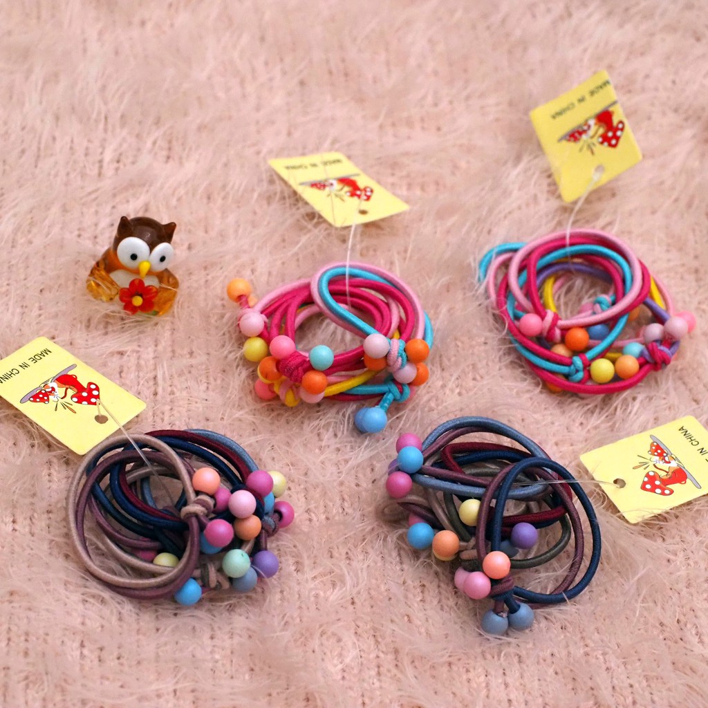 Ikat Rambut SET ISI 5 / Karet Rambut / Kunciran Mote Warna Warni Murah ...