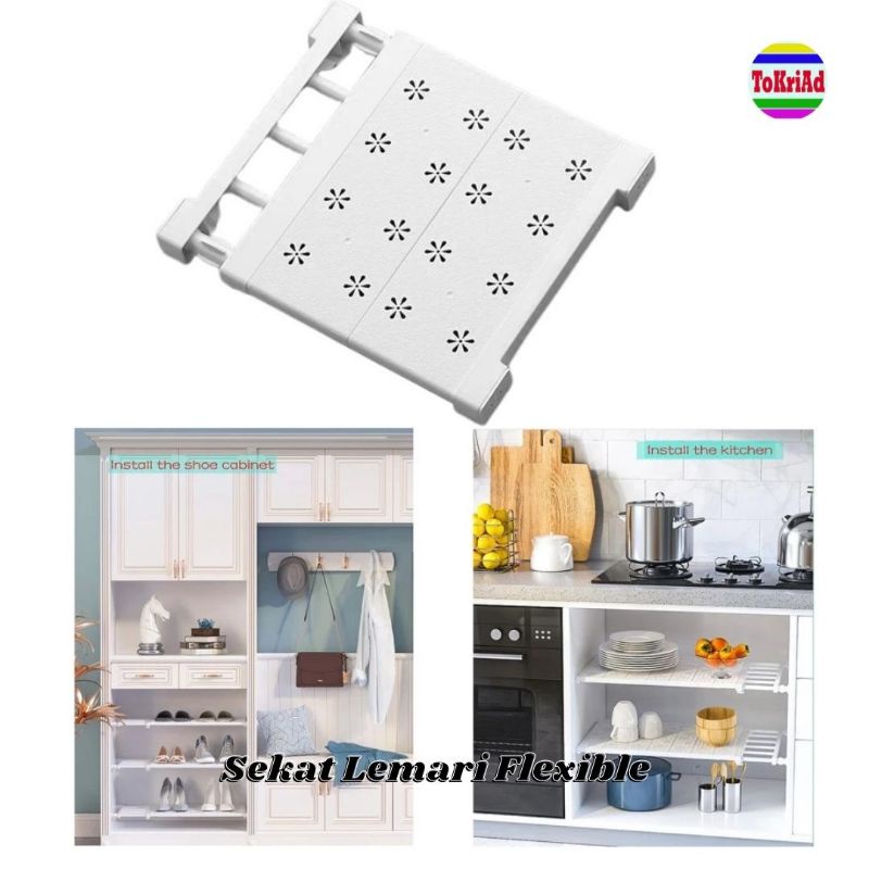 Jual SEKAT LEMARI pakaian Flexible dapat dipanjangkan Penyekat rak ...
