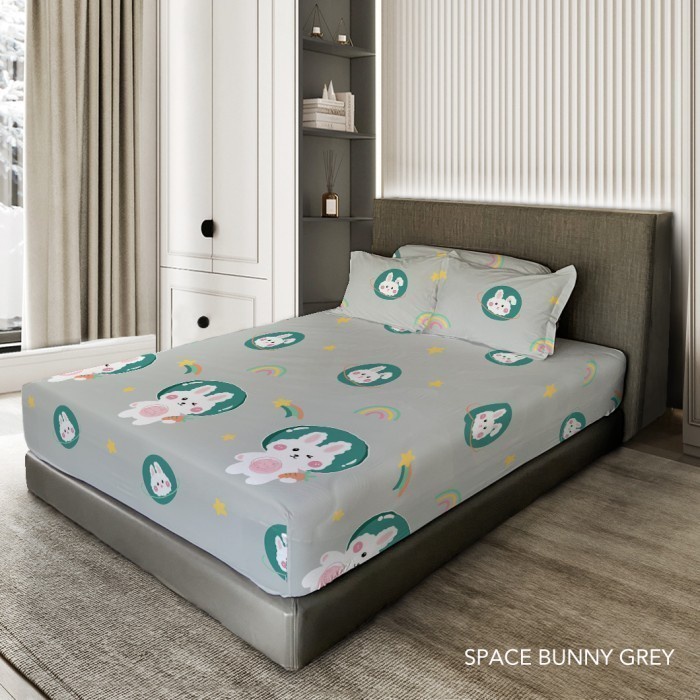 Jual Space Bunny Grey - Sprei Extra King atau Super 200 - Sprei King ...