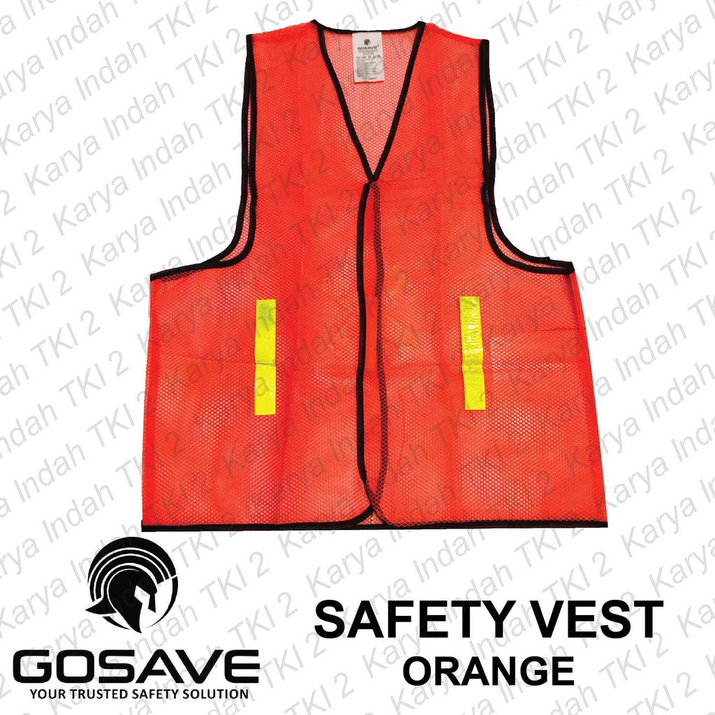 Jual Rompi Jaring Kerja Orange GOSAVE Safety Vest Rompi Proyek Outdoor ...