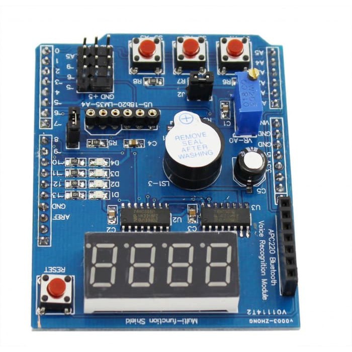 Jual Arduino Multi Function Led7 Segment Buzzer Button Shield