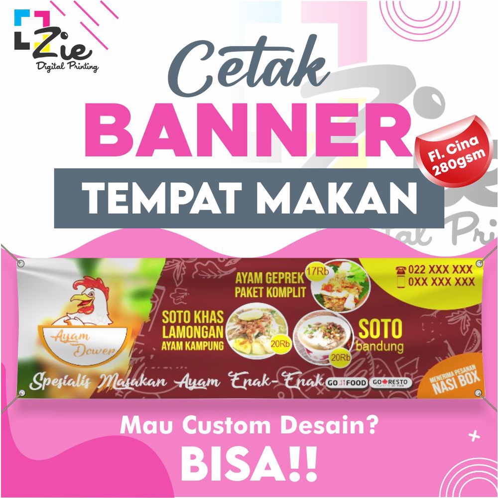 Jual Cetak Banner Tempat Makan Frontlite Bahan Flexi 280gr Spanduk Backdrop Custom | Shopee ...