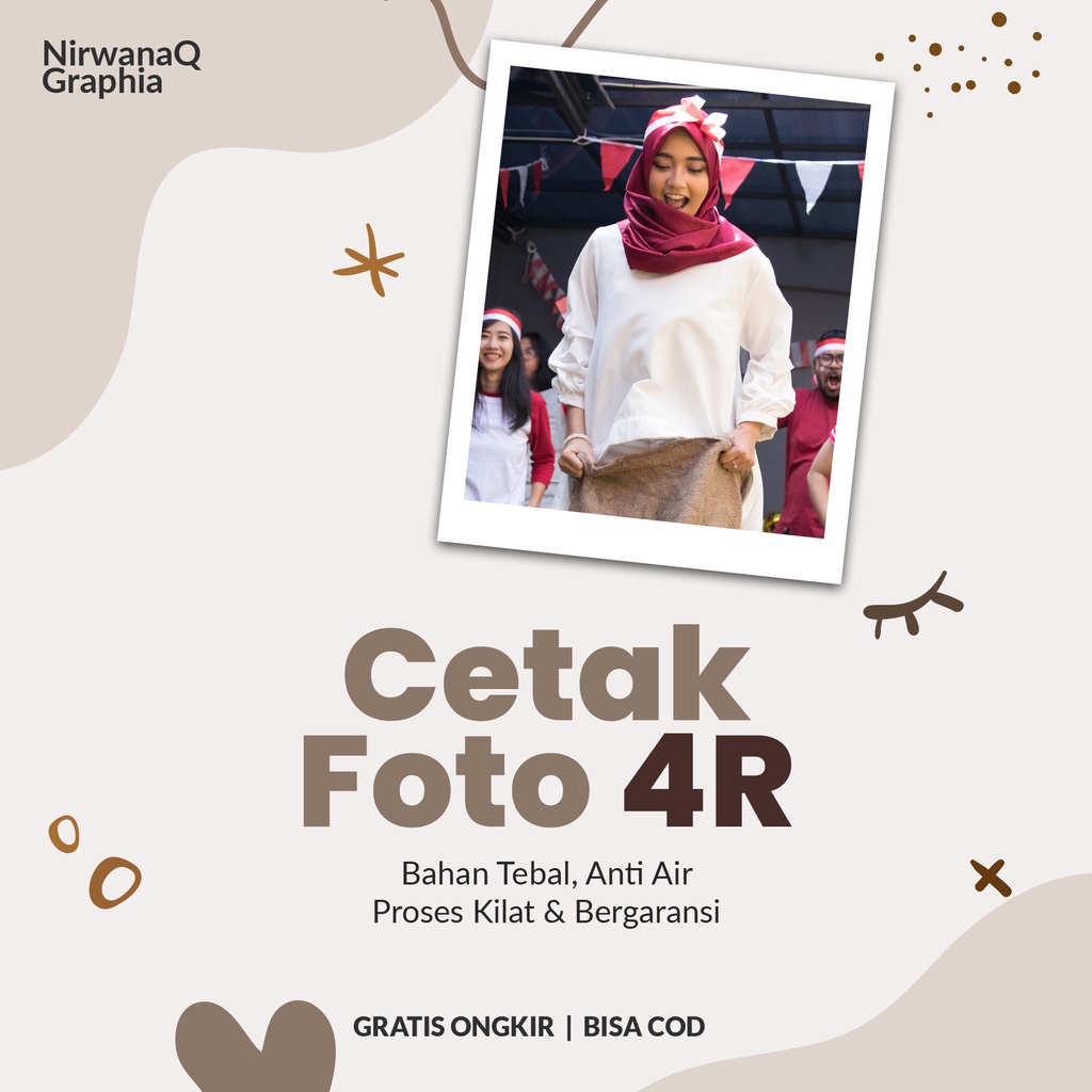 Jual (COD) Cetak Foto 4R Bisa Custom Background + Laminasi (Tanpa Pre ...