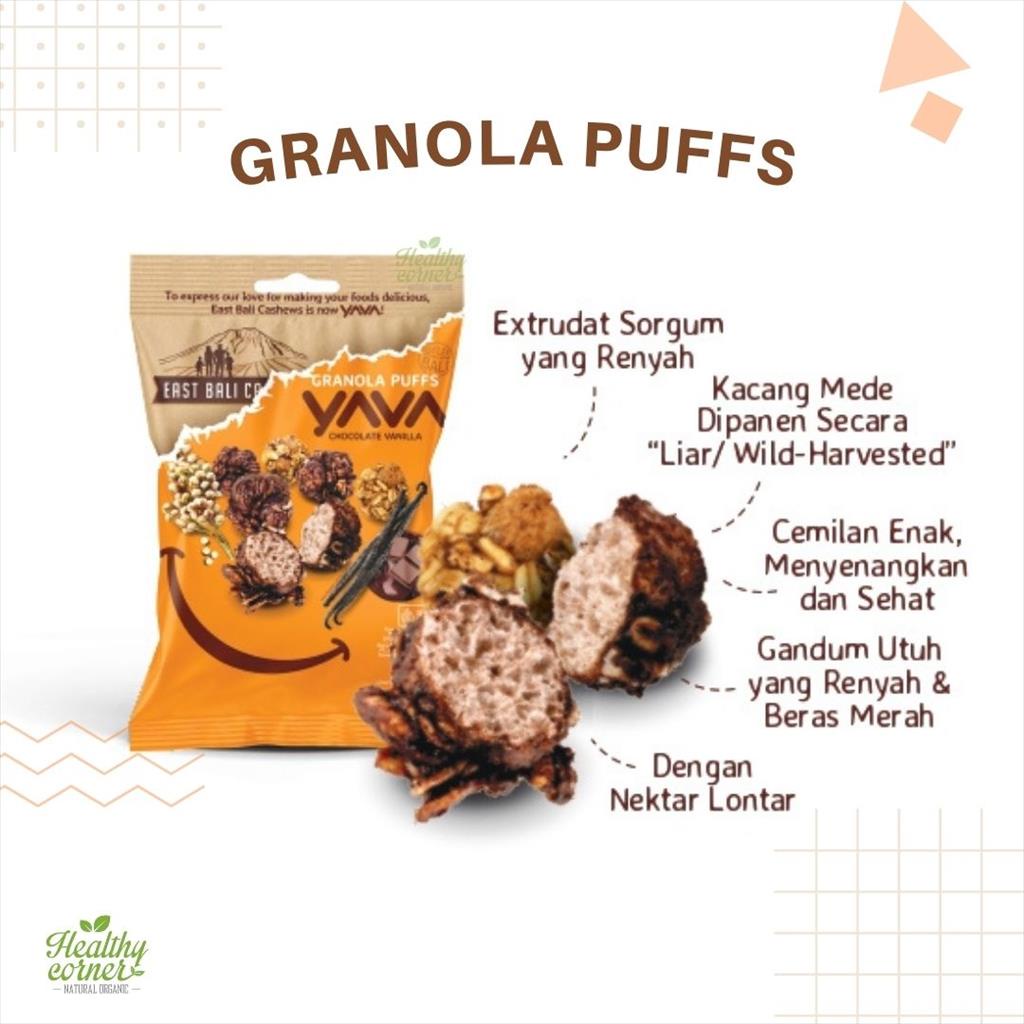 Jual YAVA Granola Puffs Chocolate Vanilla 50g Camilan Sehat Vegan ...