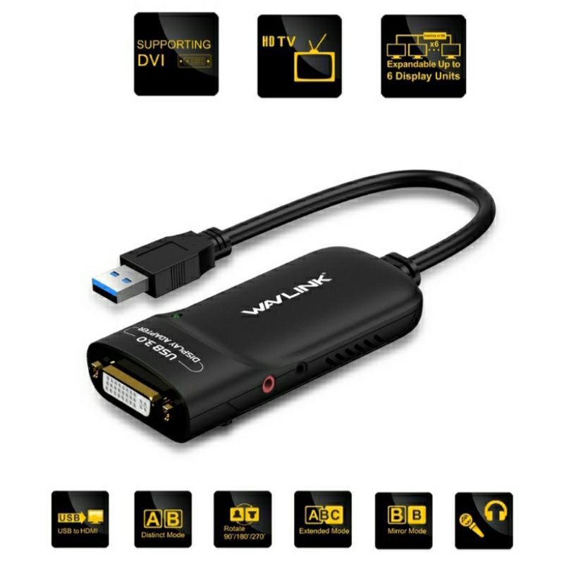 Jual USB 3.0 to HDMI Multi Monitor 1x3 Support Extend Display Mode HD ...
