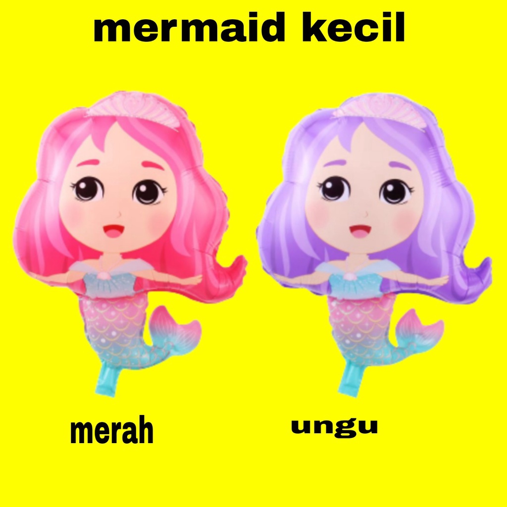 Jual 1pack MERMAID KECIL (BALON GAS/FOIL/TERBANG/KARAKTER ) | Shopee ...