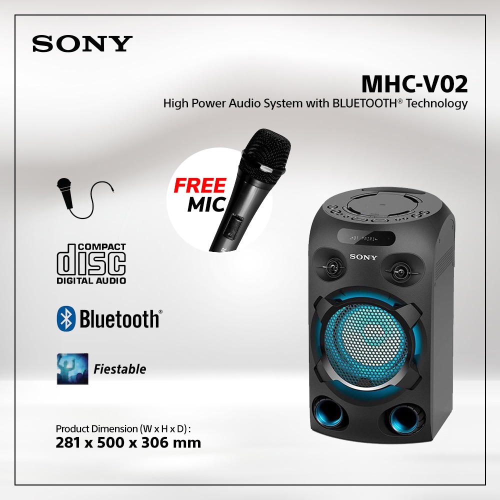 Jual SONY MHC-V02 High Power Audio System with Bluetooth Technology | Shopee Indonesia