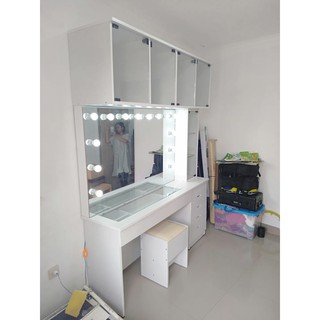 Jual Meja Rias Vanity Mirror Dengan Kabinet Kaca Ukuran Besar Paket ...