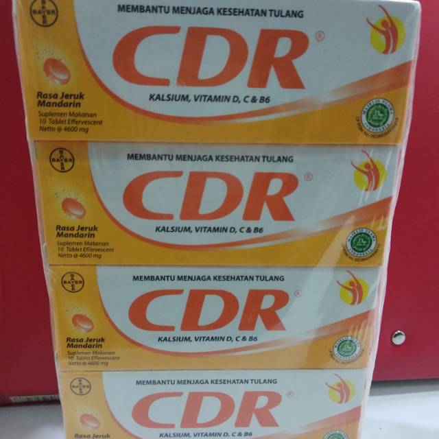 Jual CDR KALSIUM,VITAMIN D, C & B6 ISI 10 TABLET RASA JERUK MANDARIN ...