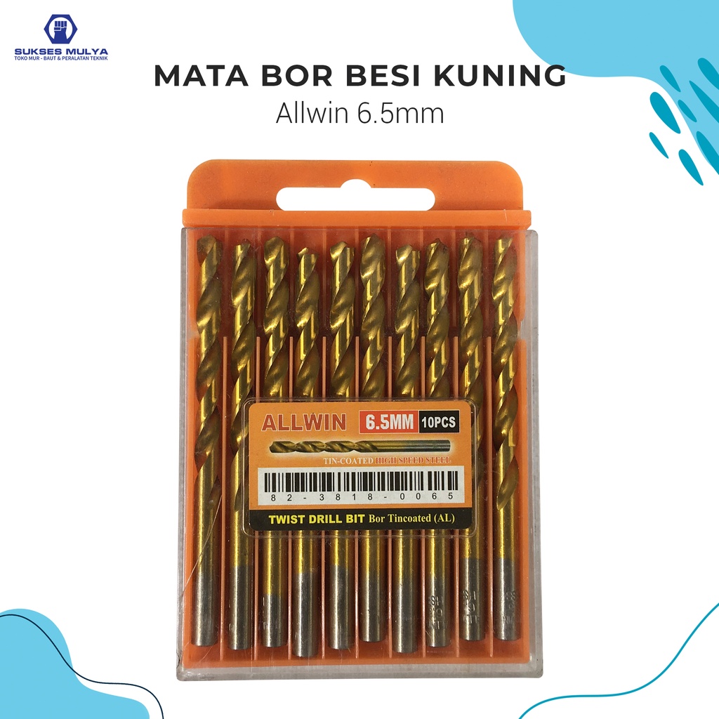Jual Mata Bor Besi Allwin Kuning 6.5 mm | Shopee Indonesia