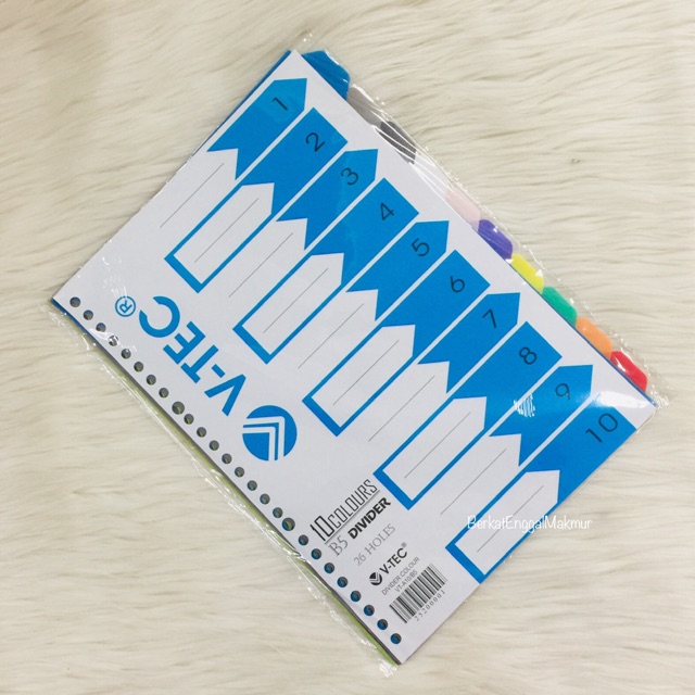 Jual DIVIDER / PEMBATAS FILE V-TEC B5 (26 ring) Indonesia|Shopee Indonesia