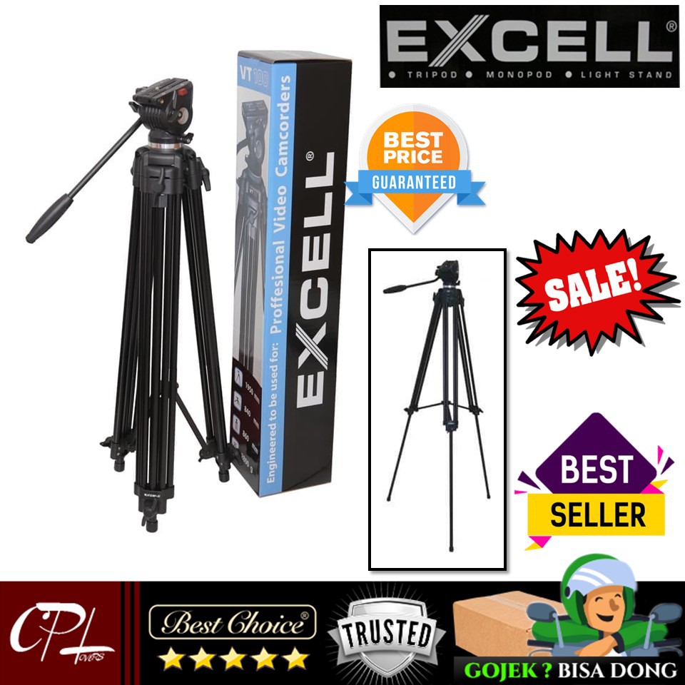 Jual Excell VT-100 Tripod Video Professional Head Video Shooting ...