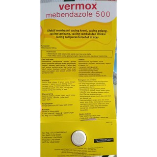 vermox mebendazole tablet kunyah rasa buah - obat cacing | Shopee Indonesia