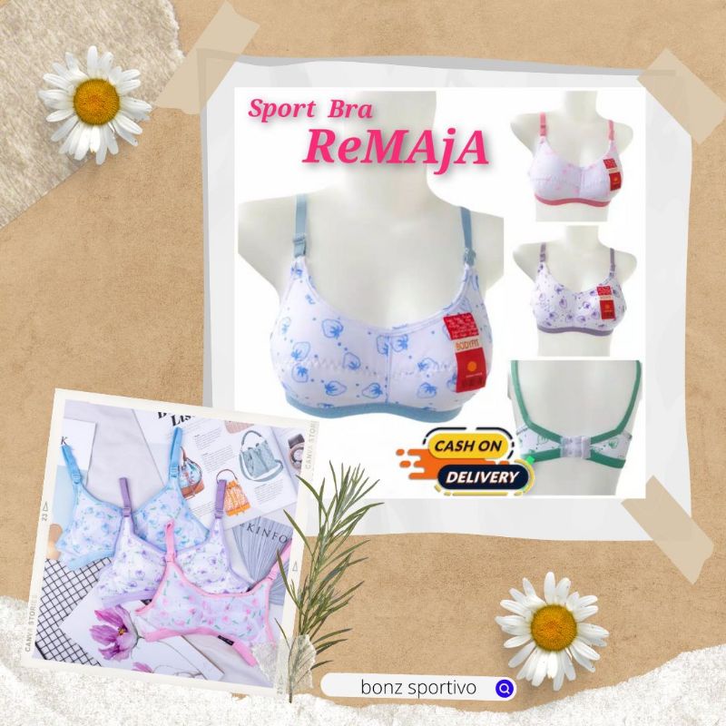 Jual Sport Bra Remaja Bra Pelajar Full Print Tanpa Kawat Dan Tanpa Busa ...