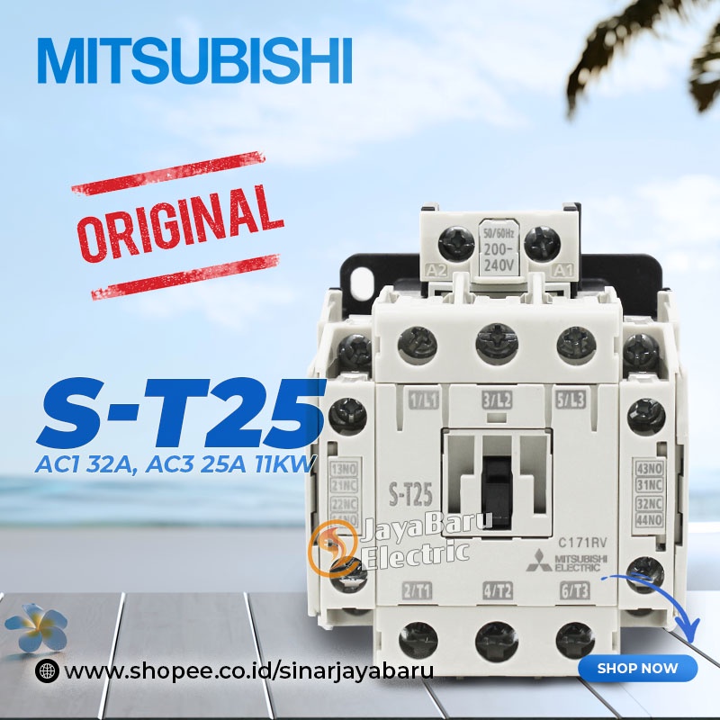 Jual Kontaktor / Contactor Mitsubishi S-T25 ST25 110V 220V 380V AC Coil | Shopee Indonesia