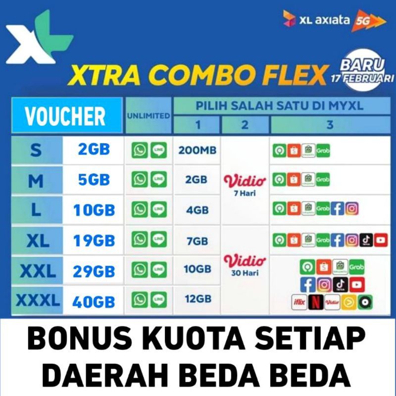 Jual Paket Data XL Combo Flex Nasional | Shopee Indonesia