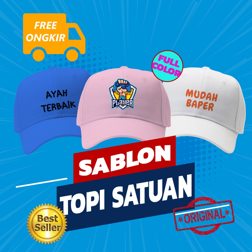 Jual TOPI CUSTOM BASEBALL CAP TULISAN NAMA SABLON GAMBAR DTF LOGO ...