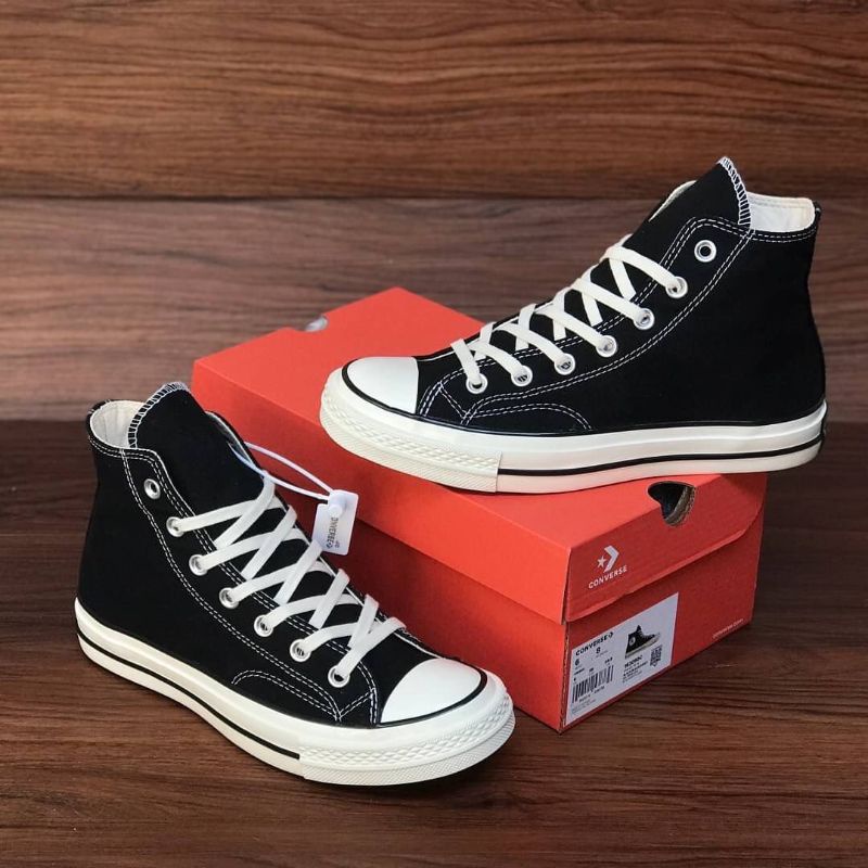 Jual Sepatu Sneakers Converse 70s High Black and White Sepatu Converse ...