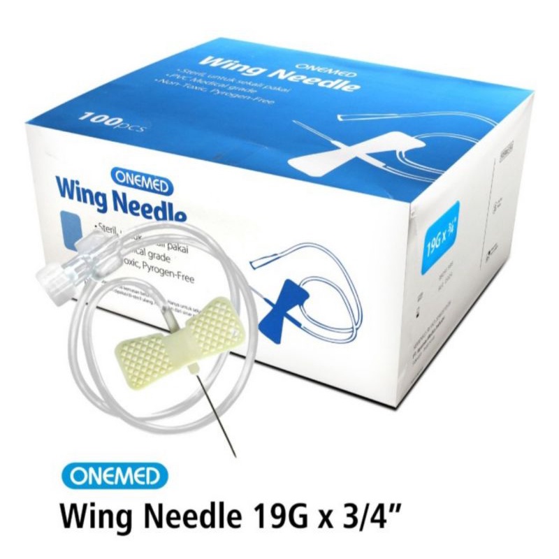 Jual wing needle 19G onemed isi 100 | Shopee Indonesia