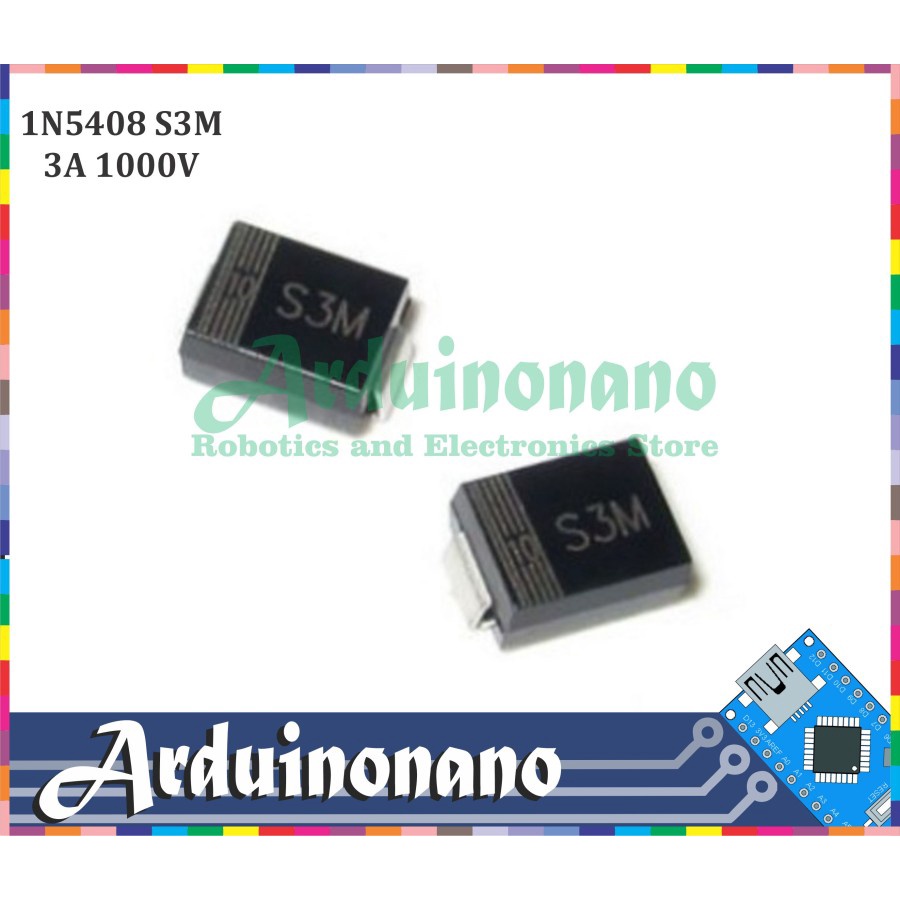 Jual Dioda Rectifier Diode 1N5408 IN5408 S3M Silkscreen SMB 3A 1000V ...