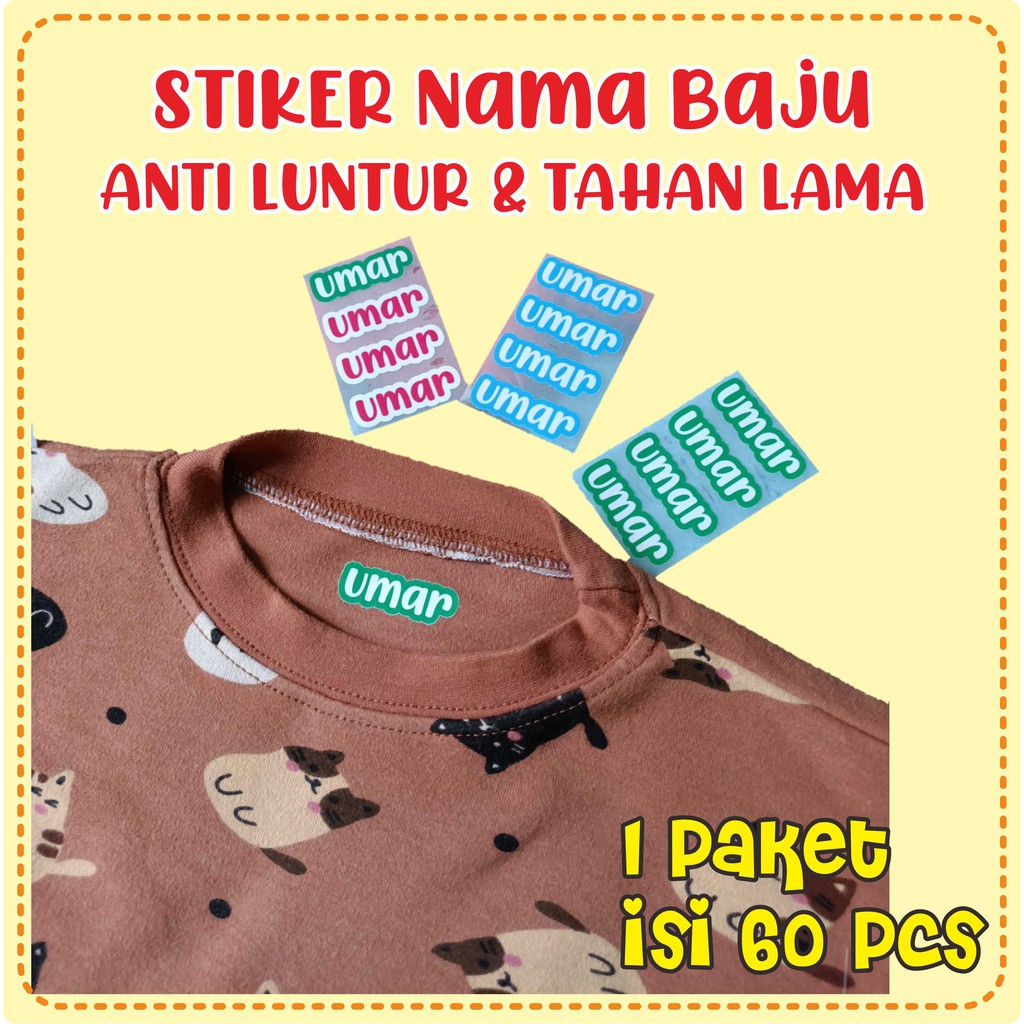 Jual Stiker Baju Iron Label Stiker Label Kain Stiker Nama Setrika Aman ...