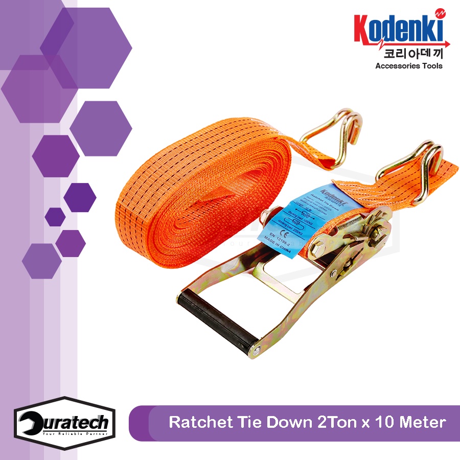 Jual TrackBelt / Webbing Cargo Lashing 2 Ton X 10 M Belt Rachet Tie ...