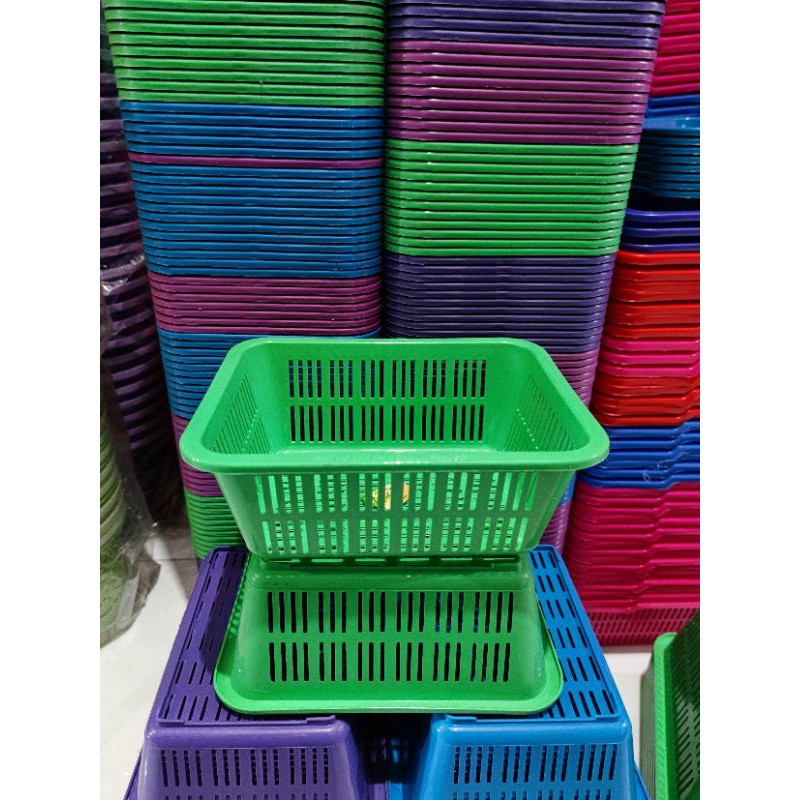 Jual Keranjang Plastik/Keranjang Segi Serbaguna/Square Basket Deluxe ...