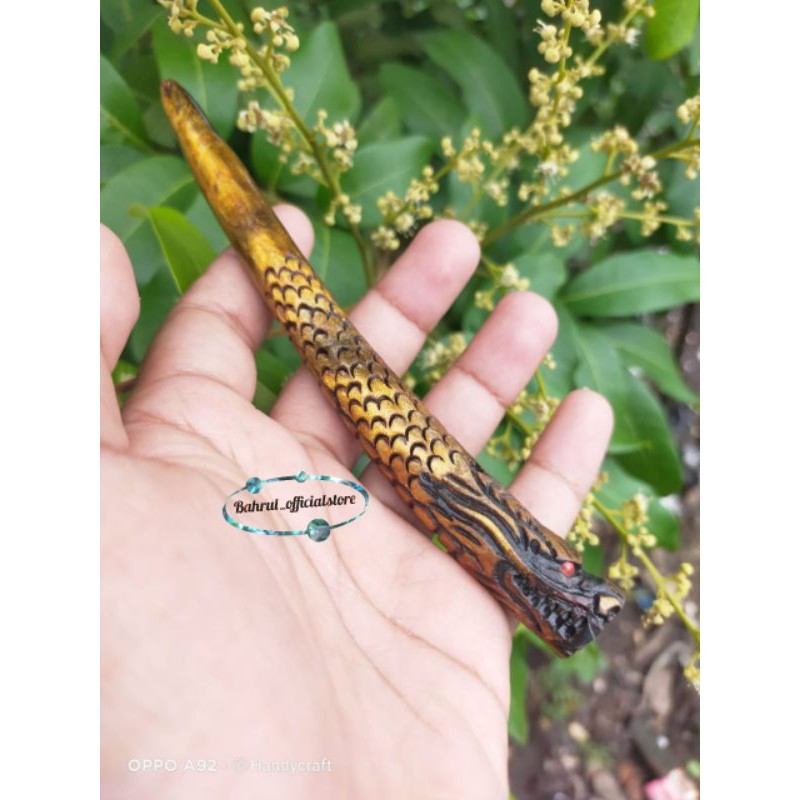 Jual pipa/once rokok akar Bahar tunggal/akar Bahar serat emas ukir naga ...
