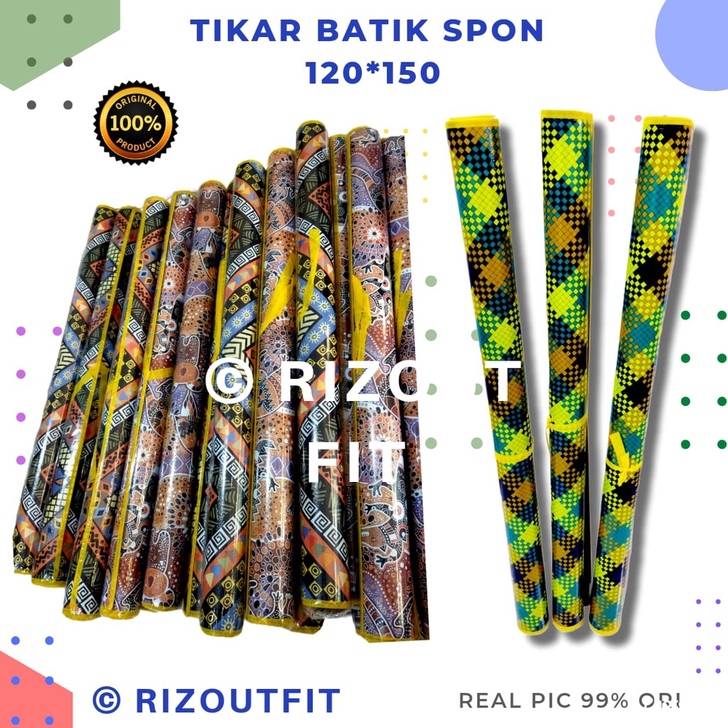 Jual Tikar motif 120 x 200 batik hijau random | karpet plastik anti air ...
