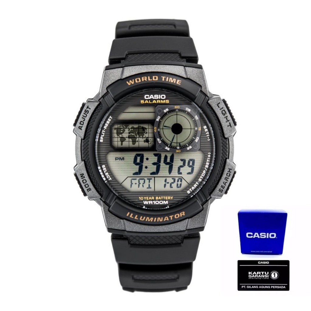 Jual Casio Pria AE-1000W-1AVDF Jam Tangan Pria Casio Original Digital Rubber Strap | Shopee ...