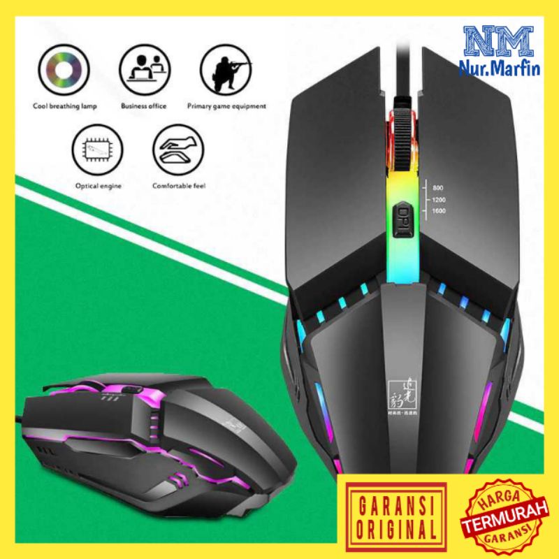 Jual Mouse Gaming LED RGB Centechia 1600 DPI - K3 | Shopee Indonesia