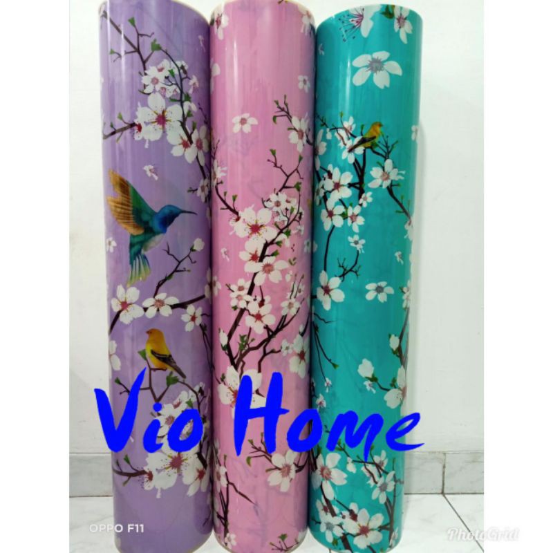 Jual fiber viber plastik penutup pagar motif bunga sakura harga per ...