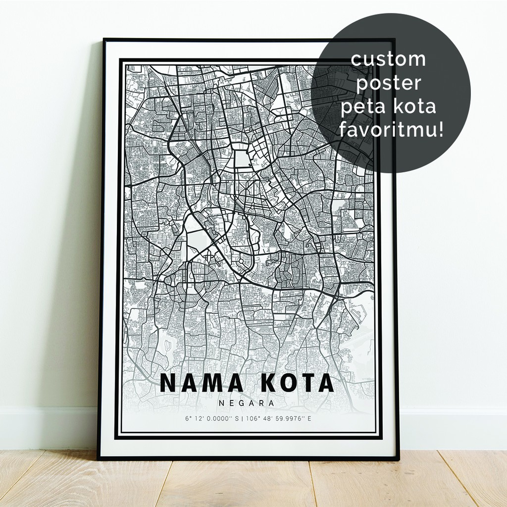 Jual Poster Peta Kota (Style: Modern) | Shopee Indonesia