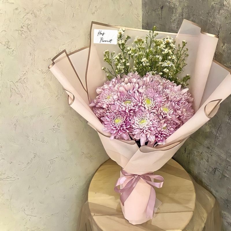 Jual crysan Bouquet hand buket Krisan 10 tangkai asli segar fresh ...