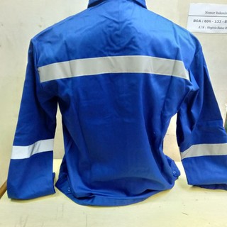Jual Baju Safety Proyek Biru BCA / Seragam Kerja Pria Lengan Panjang ...
