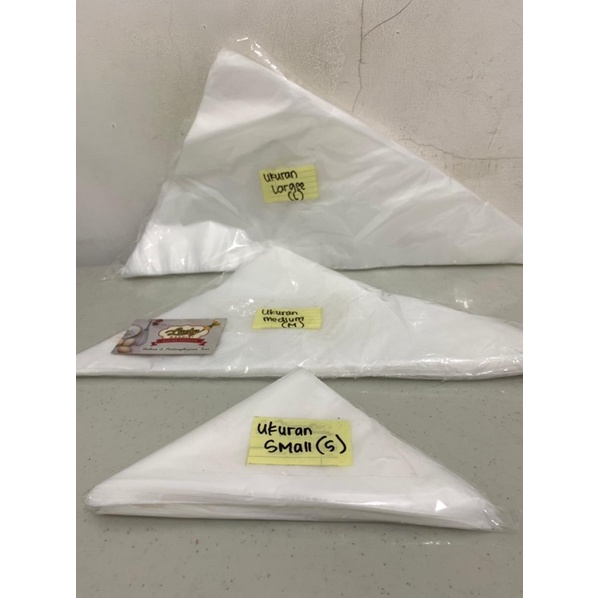 Jual Plastik Segitiga / Papping Bag Per Pack (isi 100 lembar) uk S,M, L ...
