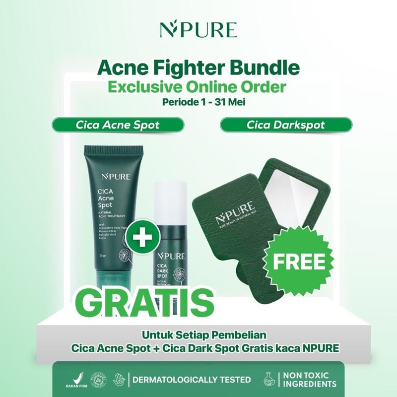 Jual Spotless Bundle Acne Care FREE KACA NPURE (Cica Acne Spot & Cica Dark Spot) Indonesia ...