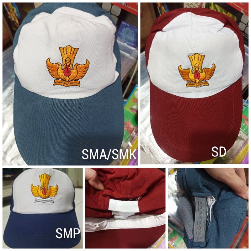 Jual Topi sekolah SD , SMP , SMA , TOPI PRAMUKA lambang bordir | Shopee ...