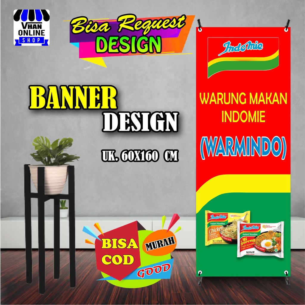 Jual Spanduk Banner Warung Makan Indomie, Warmindo Berdiri Keren Simple ...