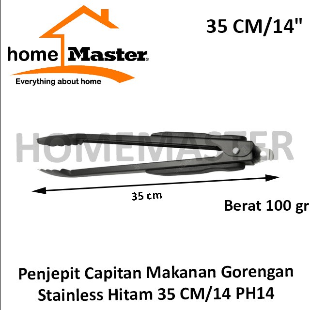 Jual HomeMaster Penjepit/Capitan/Food Tongs Makanan Gorengan Stainless ...